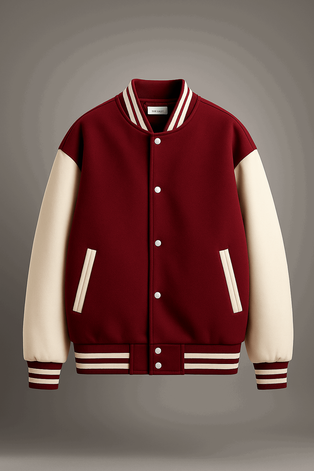 Maroon and white varsity jacket | Best Price in 2026 at The Divine Shop